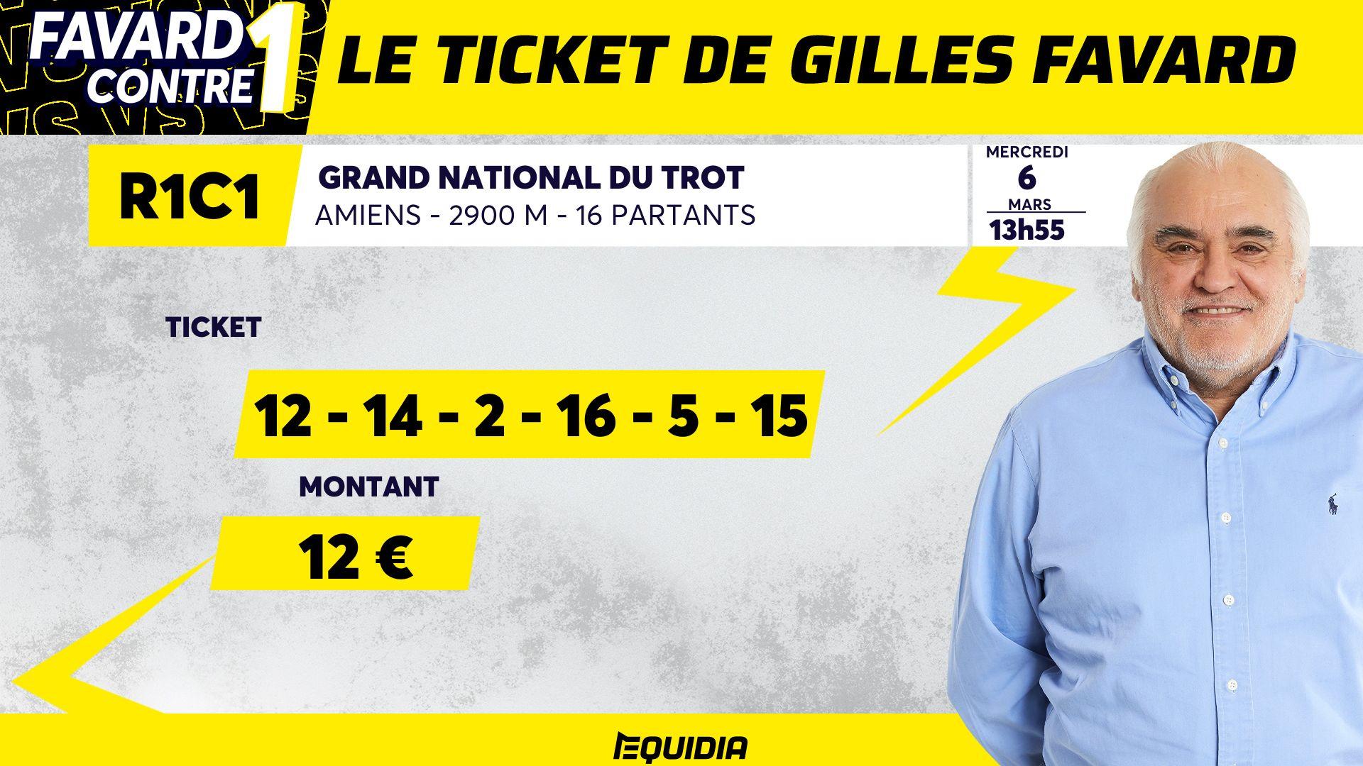 Quinté Le Ticket De Gilles Favard Pour Le Quinté De Ce Mercredi 6