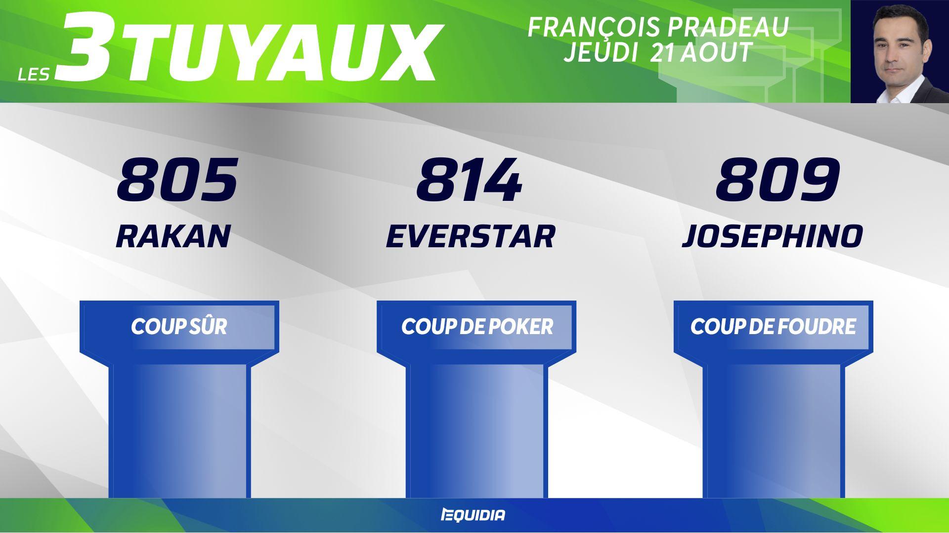 Les 3 Tuyaux Du Quinté Du Jeudi 21 Août à Deauville Equidia