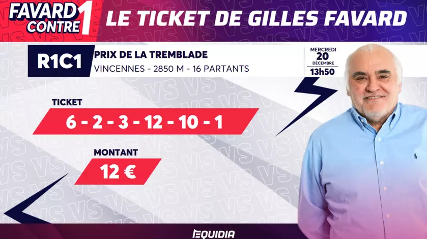 Quinté Le Ticket De Gilles Favard Pour Le Quinté De Ce Mercredi 20