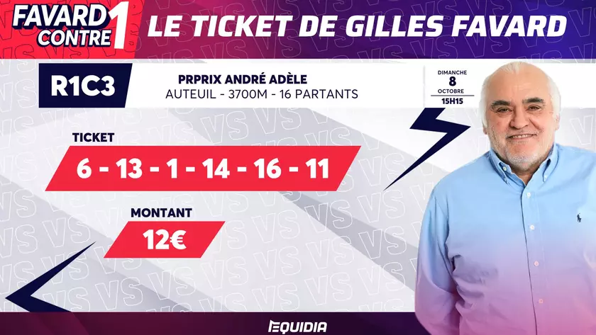 Le Ticket De Gilles Favard Pour Le Quinté De Ce Dimanche 8 Octobre à