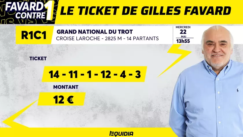 Quinté Le Ticket De Gilles Favard Pour Le Quinté De Ce Mercredi 22