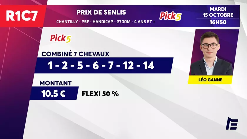Le ticket de Pick 5 du Prix de Senlis de ce mardi 15 octobre à ...