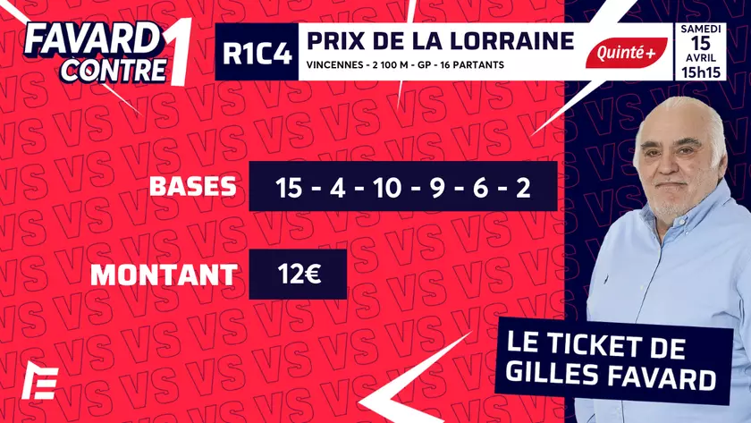Quinté Le Ticket De Gilles Favard Pour Le Quinté De Ce Samedi 15