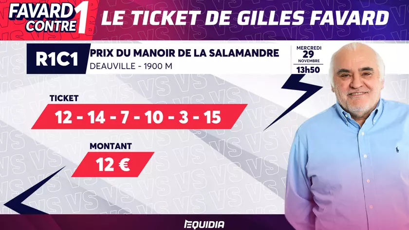 Le Ticket De Gilles Favard Pour Le Quinté De Ce Mercredi 29 Novembre à