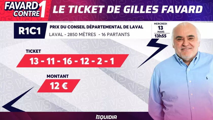 Quinté Le Ticket De Gilles Favard Pour Le Quinté De Ce Mercredi 13